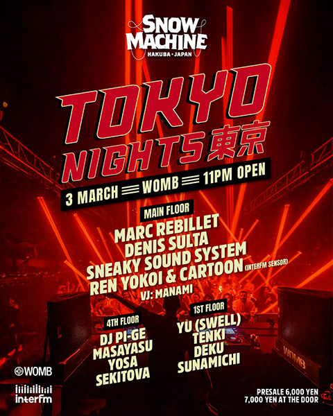 3月3日に、渋谷「WOMB」で開催される「TOKYO NIGHTS」に抽選でご招待！ | インターエフエム [ 89.7MHz TOKYO ]